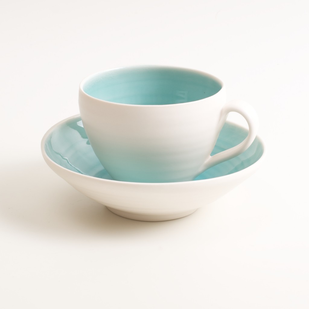 Handmade cup and saucer - Linda Bloomfield